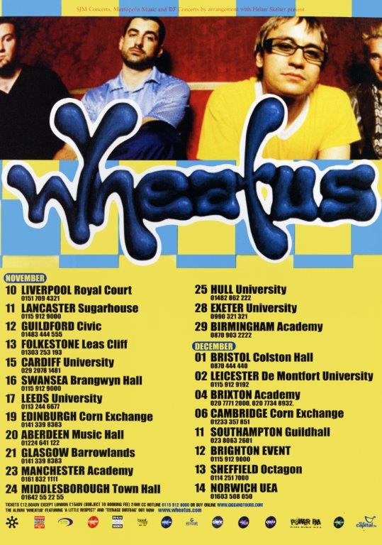 WHEATUS Teenage Dirtbag 2000 UK Tour Poster - prints4u