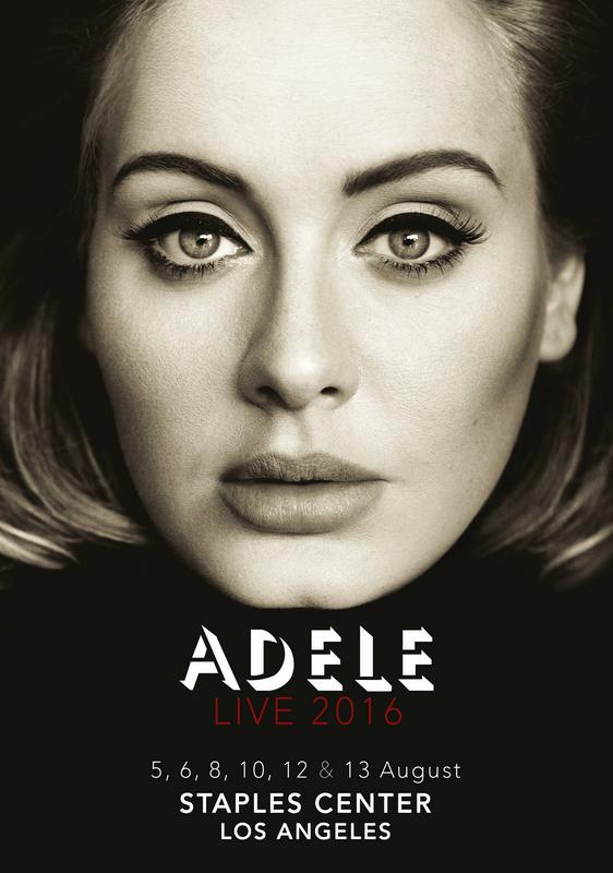 ADELE Staples Center Los Angeles 5-13 August 2016 Poster Print - prints4u