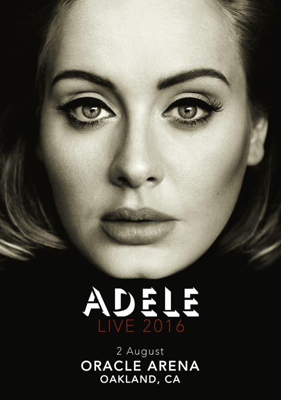 ADELE Oracle Arena Oakland - 2 August 2016 Poster Print - prints4u