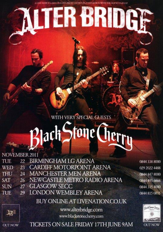 ALTER BRIDGE III 2011 UK Tour Poster Print - prints4u
