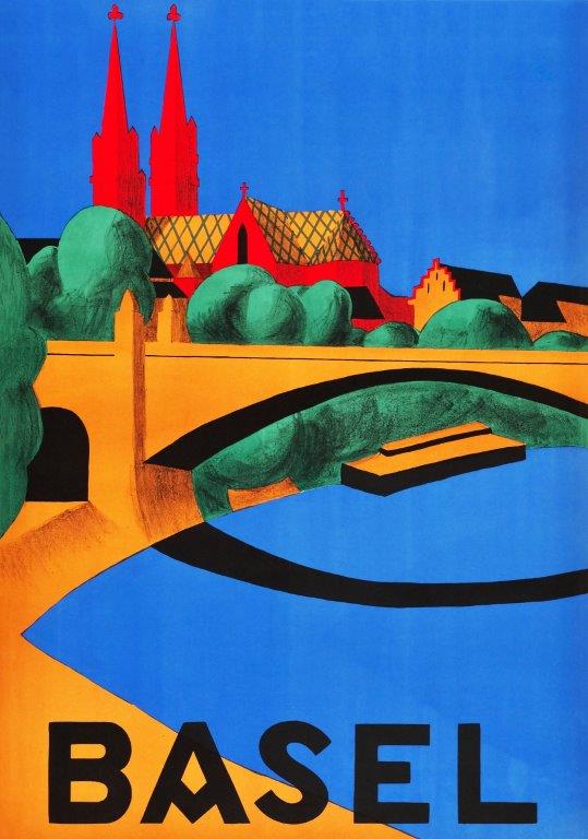BASEL - Switzerland - Vintage Travel Poster