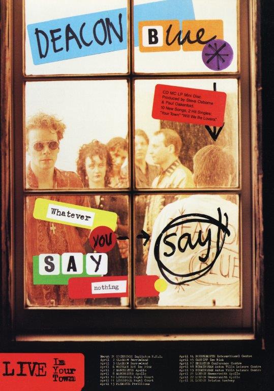 DEACON BLUE Whatever You Say, Say Nothing 1993 UK Tour Poster Print ...