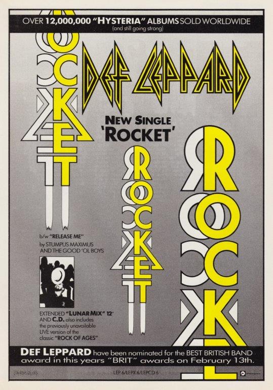DEF LEPPARD - New Single Rocket Poster