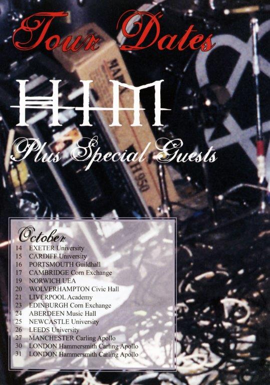 HIM 2003 Love Metal UK Tour Poster Print - prints4u