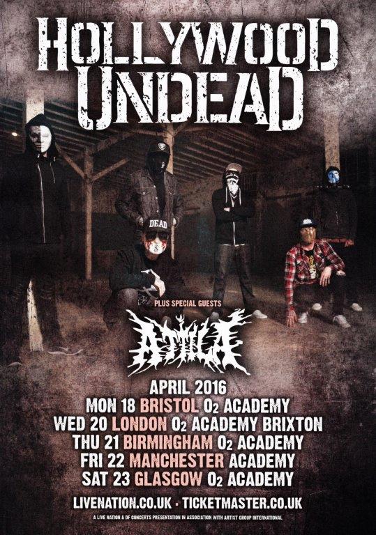 HOLLYWOOD UNDEAD Day Of The Dead 2016 UK Tour Poster Print - prints4u