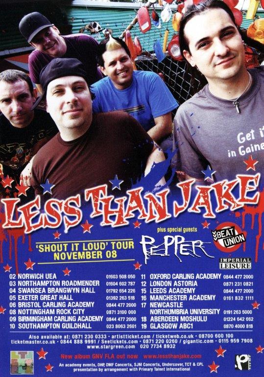 LESS THAN JAKE Shout It Loud 2008 UK Tour Poster Print - prints4u