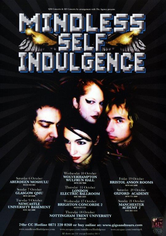 MINDLESS SELF INDULGENCE 2007 Tour Poster