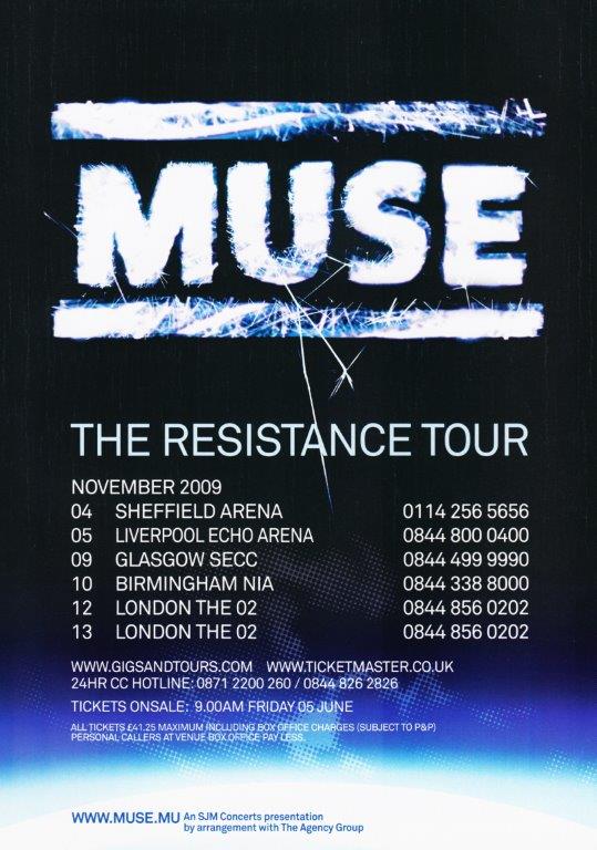 MUSE The Resistance 2009 UK Arena Tour Poster Print