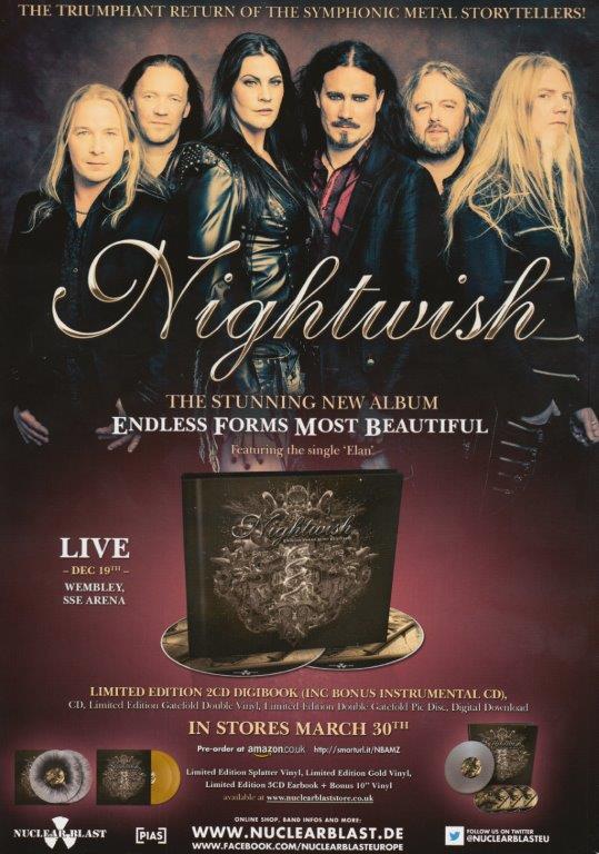 NIGHTWISH Endless Forms Most Beautiful Poster
