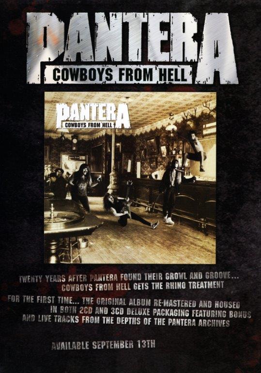 Pantera Cowboys From Hell Poster