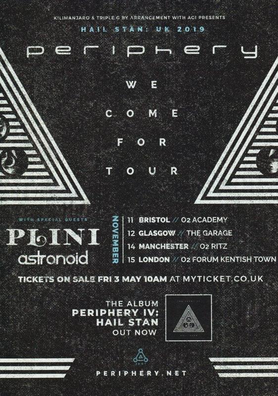PERIPHERY We Come For UK 2019 Tour Poster