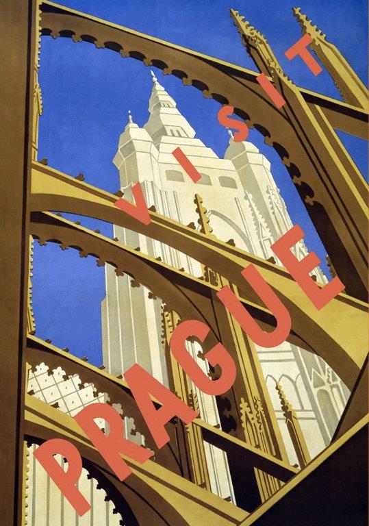 PRAGUE Vintage Travel Poster Print