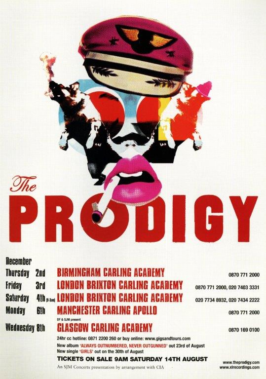 THE PRODIGY Always Outnumbered, Never Outgunned 2004 Tour Poster Print ...