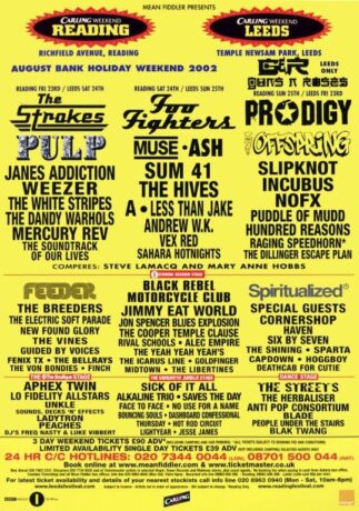 READING LEEDS FESTIVAL 2002 Foo Fighters Poster