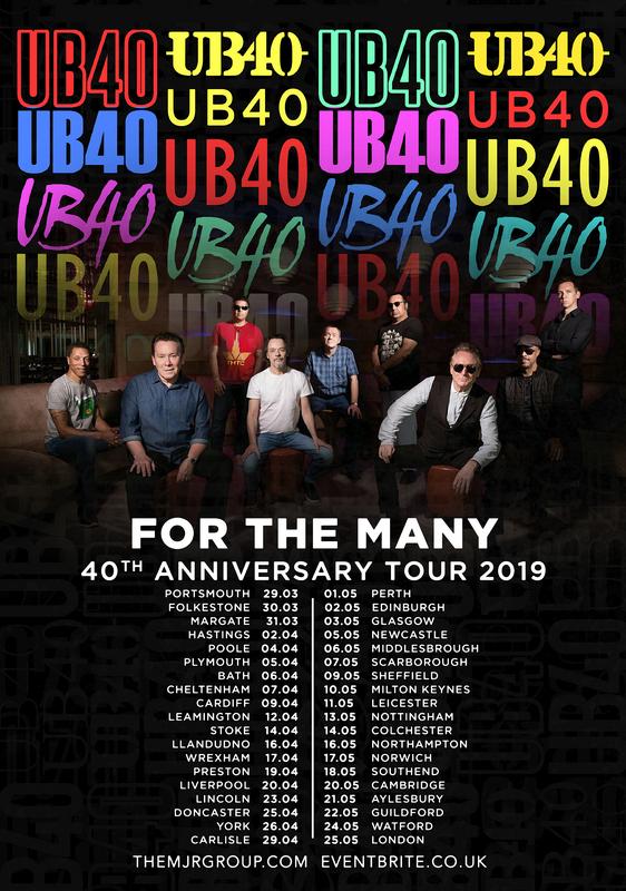 UB40 For The Many 40th Anniversary UK 2019 Tour Poster Print - prints4u