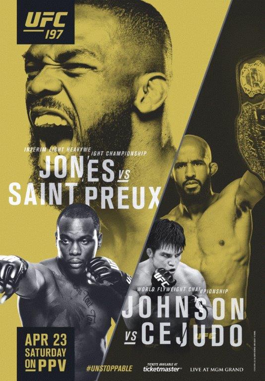 UFC 197 Jon Jones v Ovince Saint Preux Poster - prints4u