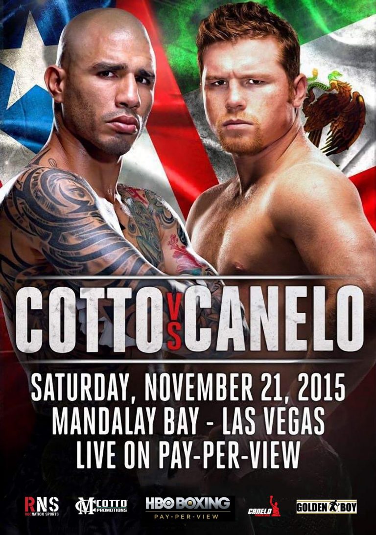 MIGUEL COTTO vs. CANELO ALVAREZ Nov 21st 2015 Poster