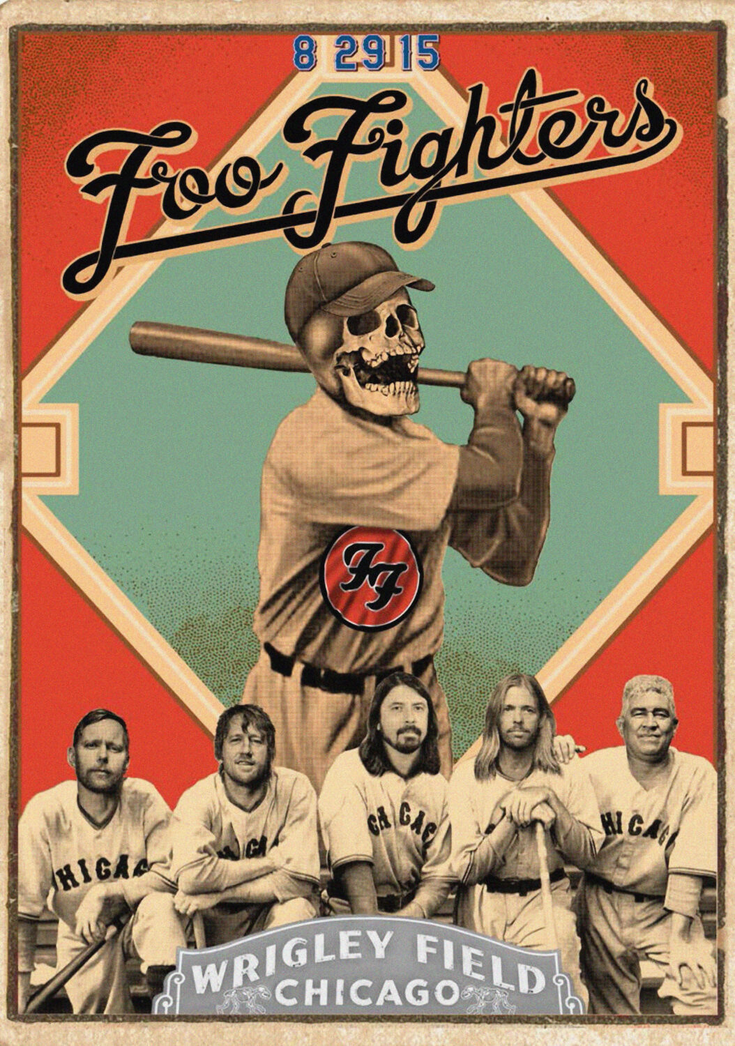 FOO FIGHTERS Sonic Highways 2015 Tour: Wrigley Field, Chicago Poster