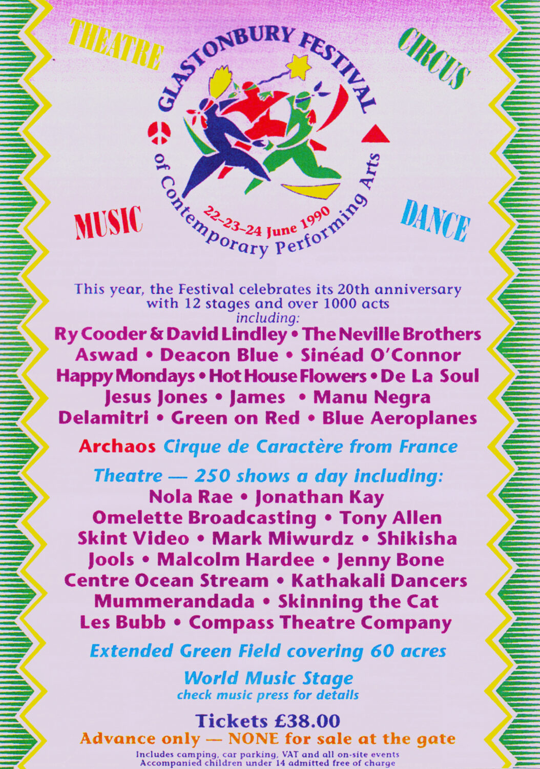 GLASTONBURY FESTIVAL 1990 Poster