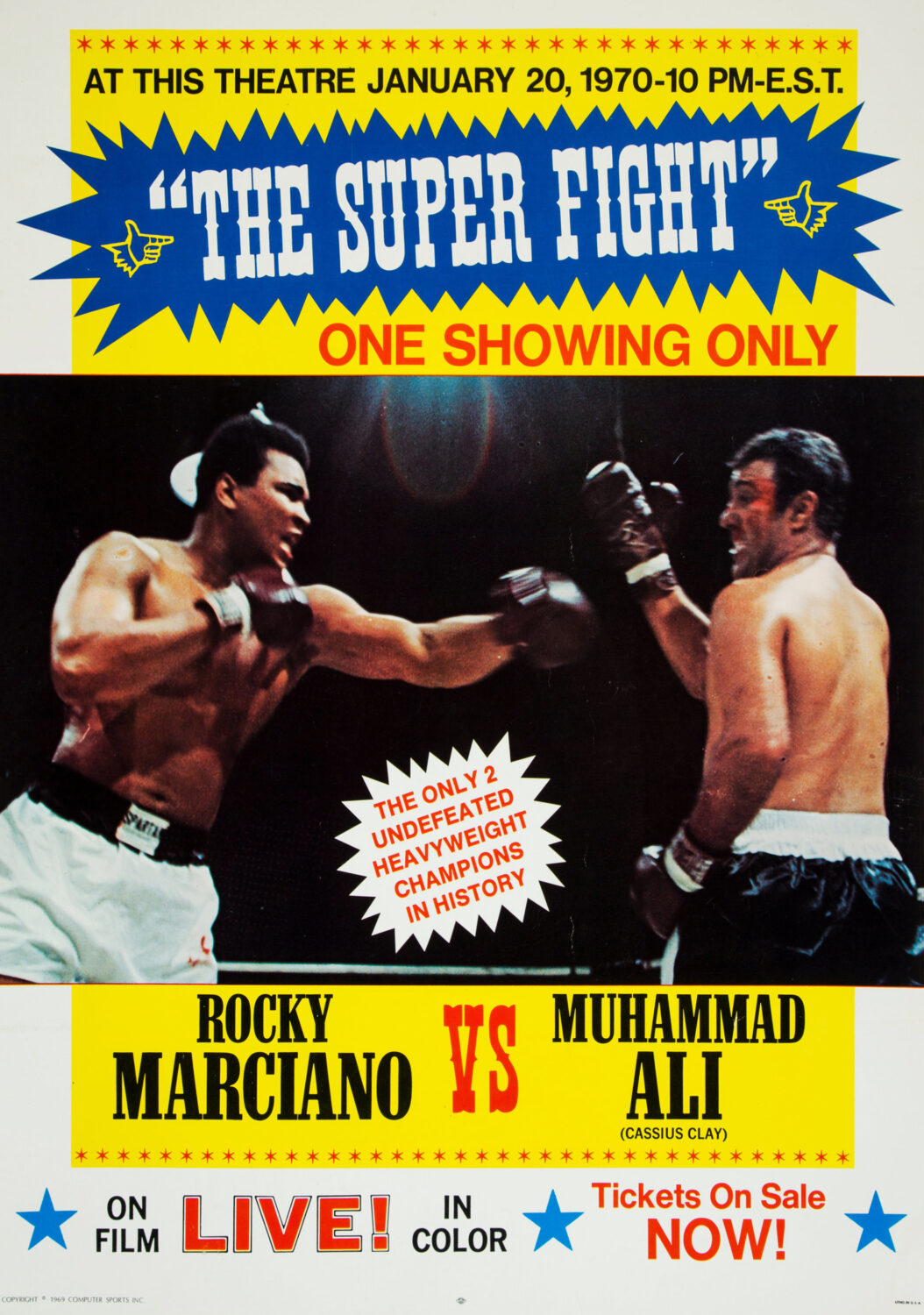 Muhammad Ali vs. Rocky Marciano 1970 Boxing Poster - The Super Fight ...