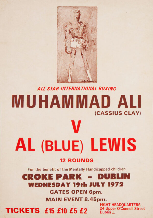Muhammad Ali vs. Al (Blue) Lewis 1972 Fight Poster - Croke Park, Dublin