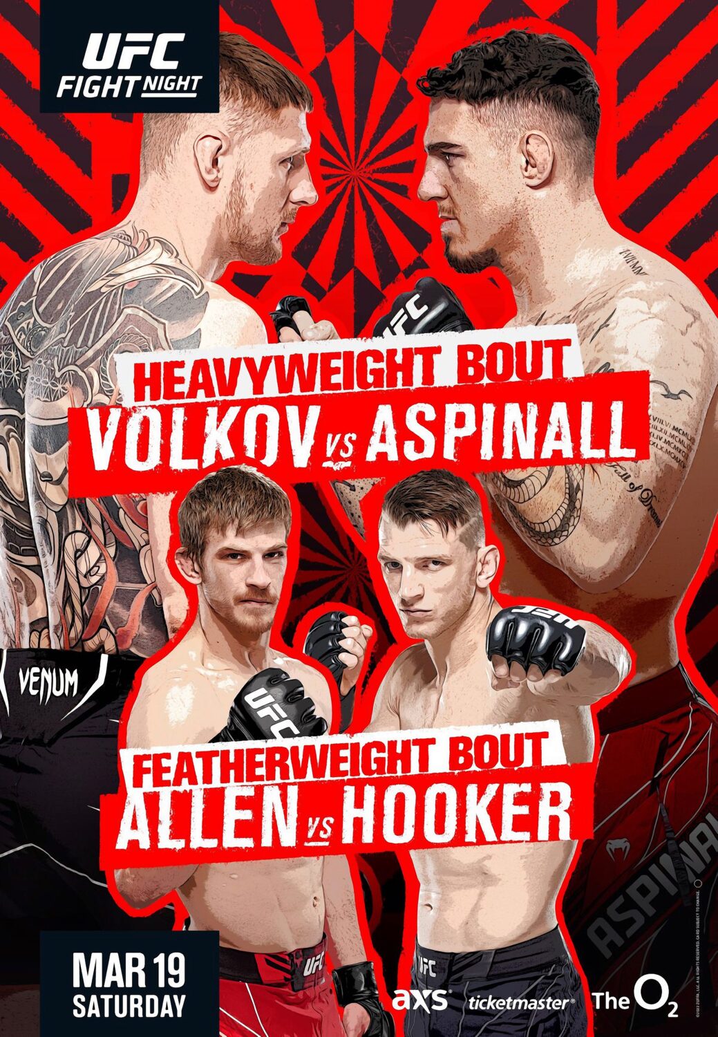 UFC Fight Night: Volkov vs. Aspinall 19th March 2022 Poster