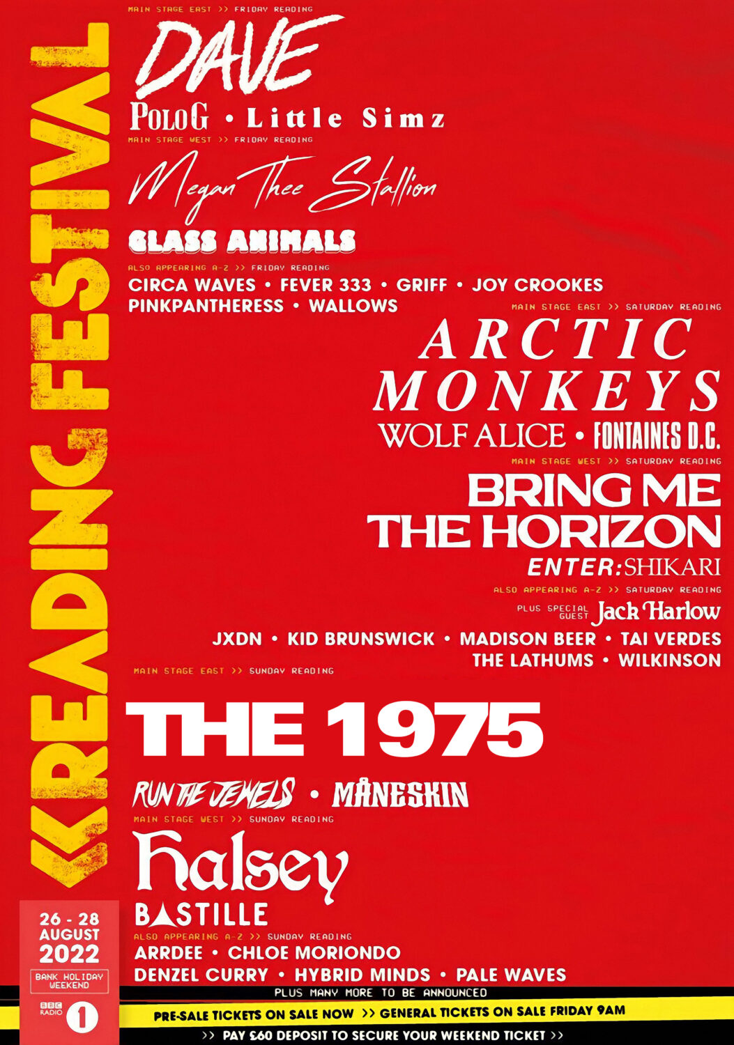 READING FESTIVAL 2022 Poster