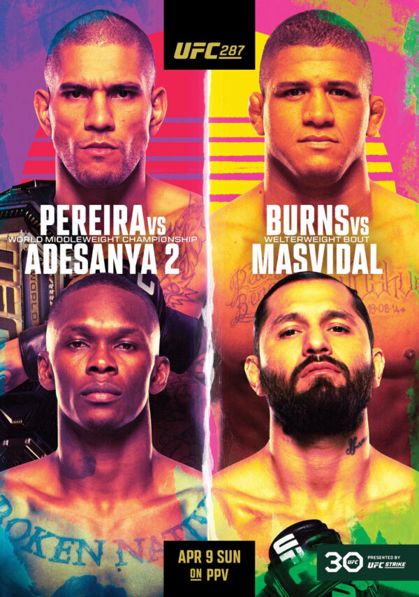 UFC 287 Alex Pereira vs. Israel Adesanya 2 2023 Fight Poster