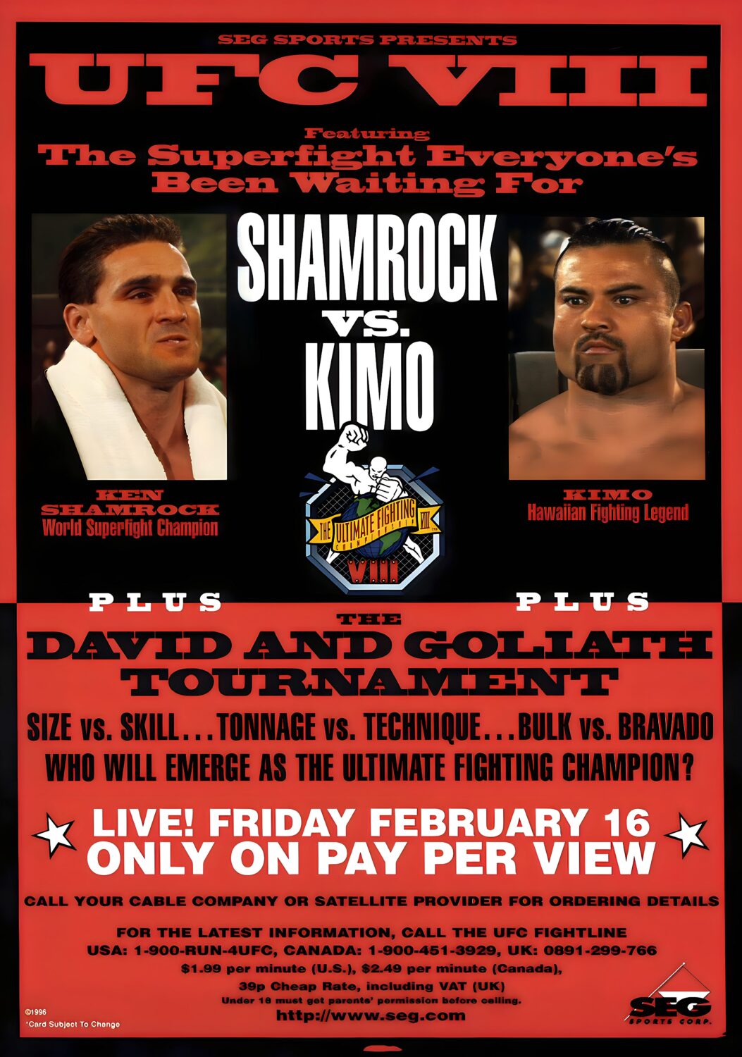 UFC 8: David vs. Goliath Shamrock vs. Leopoldo Fight Poster