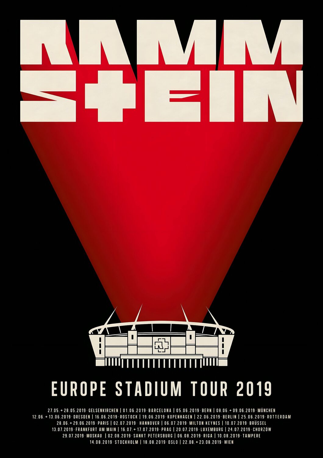RAMMSTEIN Europe 2019 Stadium Tour Poster Print | Prints 4u