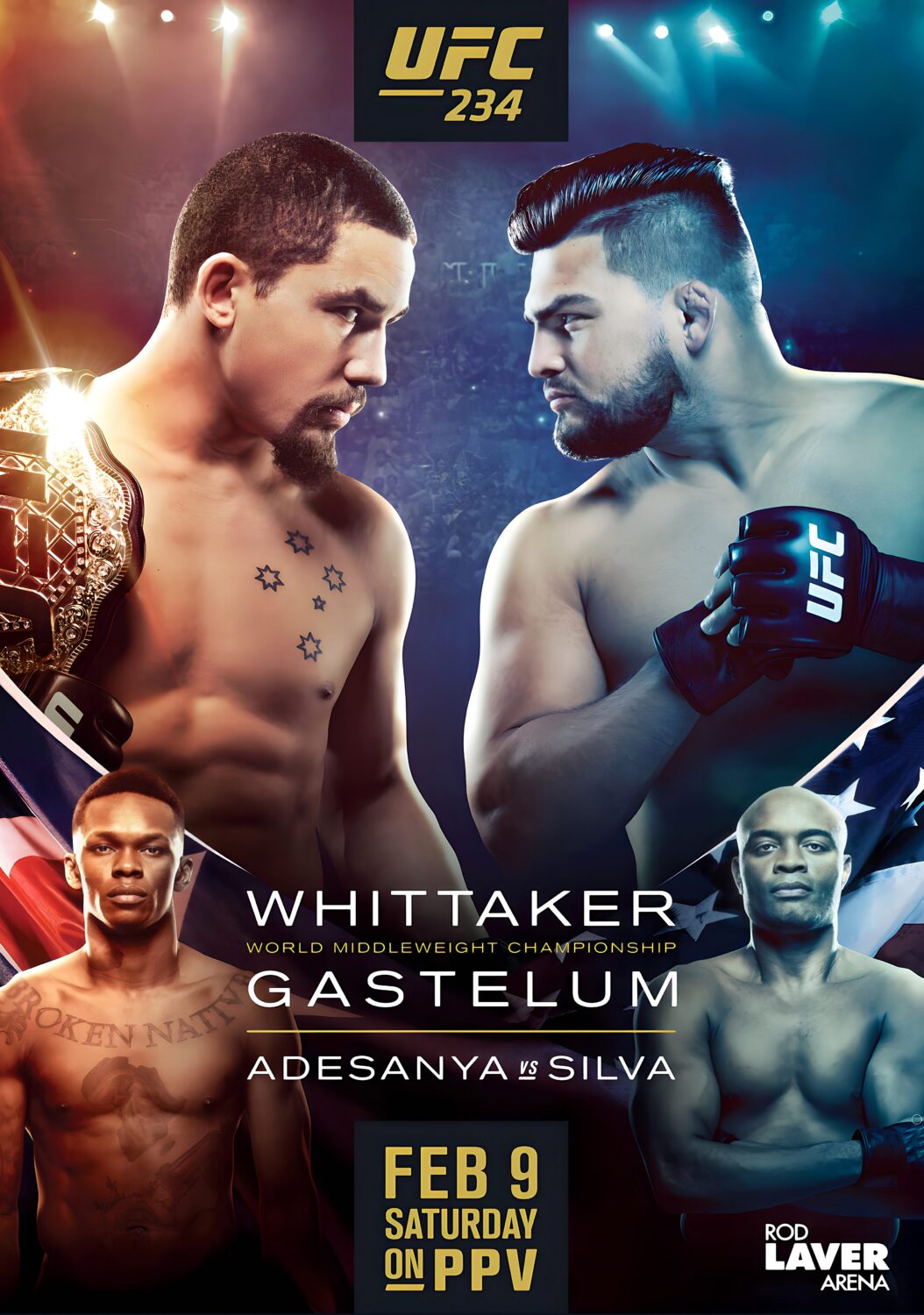 UFC 234 Israel Adesanya vs. Anderson Silva 2019 Fight Poster