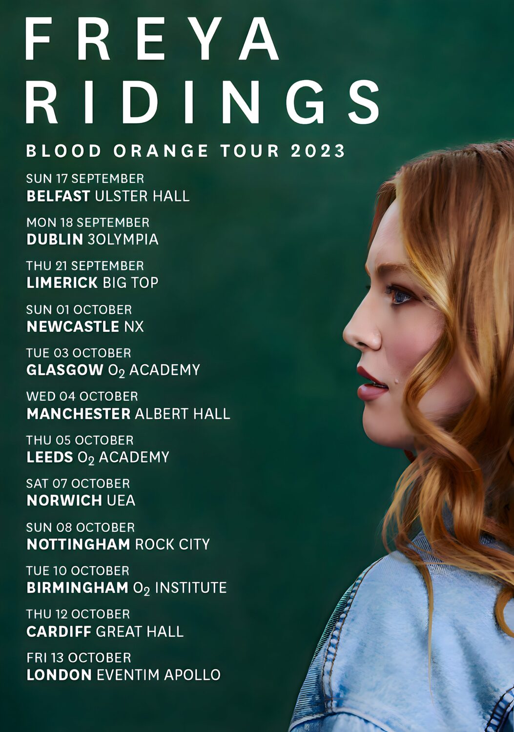 FREY RIDINGS Blood Orange 2023 UK & Ireland Tour Poster Print