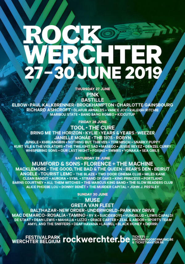 ROCK WERCHTER FESTIVAL 2019 Line Up Poster Print