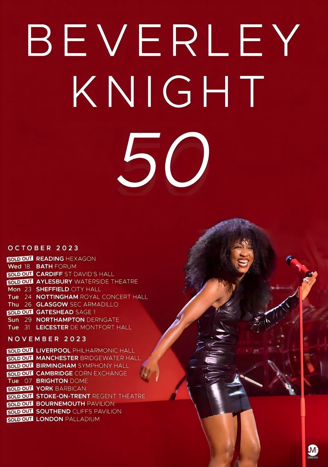 BEVERLEY KNIGHT 50 UK Tour Poster Print