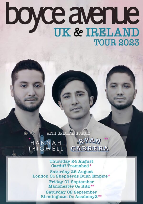 BOYCE AVENUE UK & Ireland 2023 UK Tour Poster Print