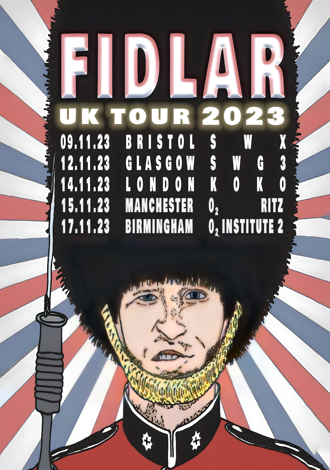 FIDLAR Unplug 2023 UK Tour Poster
