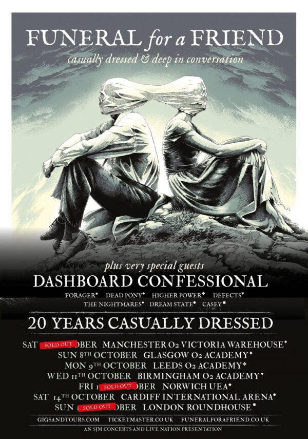 FUNERAL FOR A FRIEND Casually Dressed & Deep In Conversation 2023 20 Year UK Anniversary Tour ...