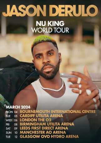 JASON DERULO Nu King 2024 UK Arena Tour Poster
