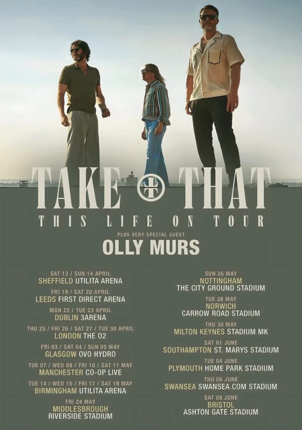 TAKE THAT This Life On Tour 2024 UK Tour Poster