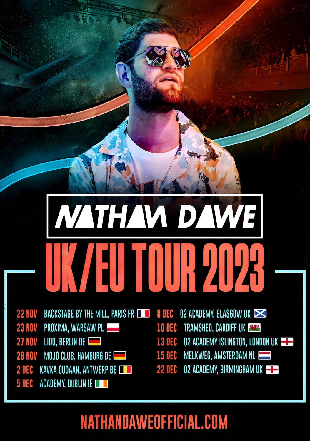 NATHAN DAWE UK/EU Tour 2023 Poster