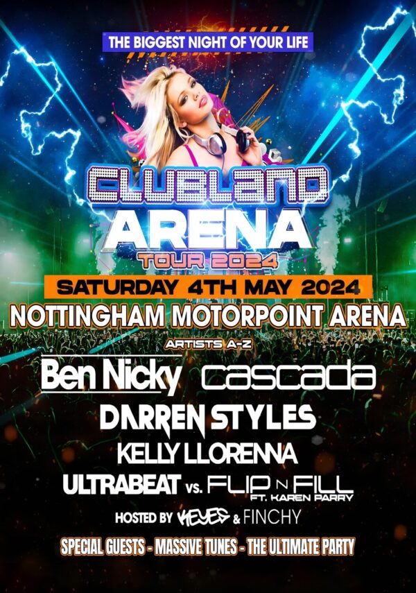 CLUBLAND Live Arena 2024 Tour: NOTTINGHAM Poster