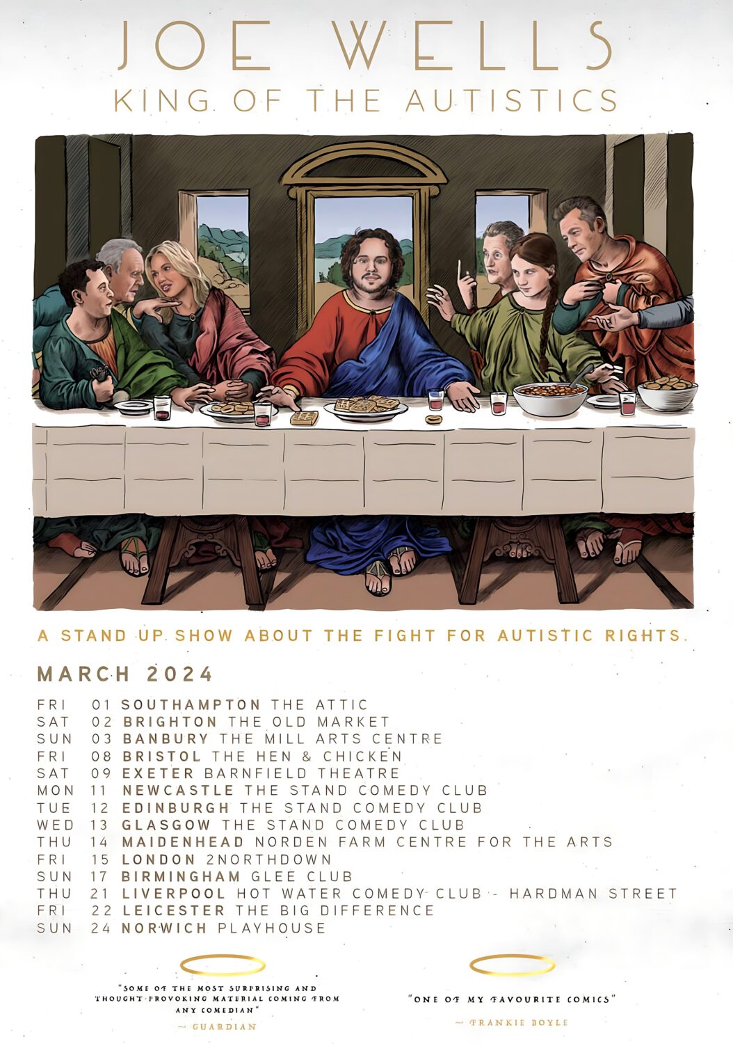 JOE WELLS Stand-Up Comedian 2024 UK Tour Poster