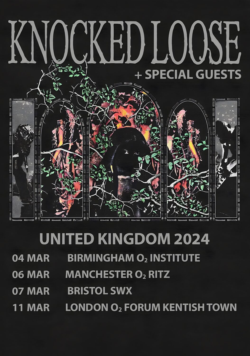 KNOCKED LOOSE Upon Loose 2024 UK Tour Poster