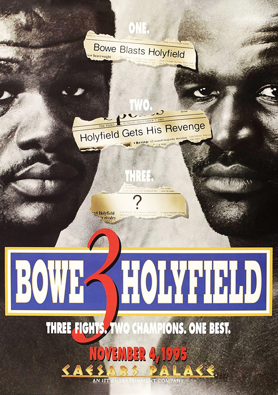 RIDDICK BOWE vs. EVANDER HOLYFIELD 3 Boxing Fight Poster