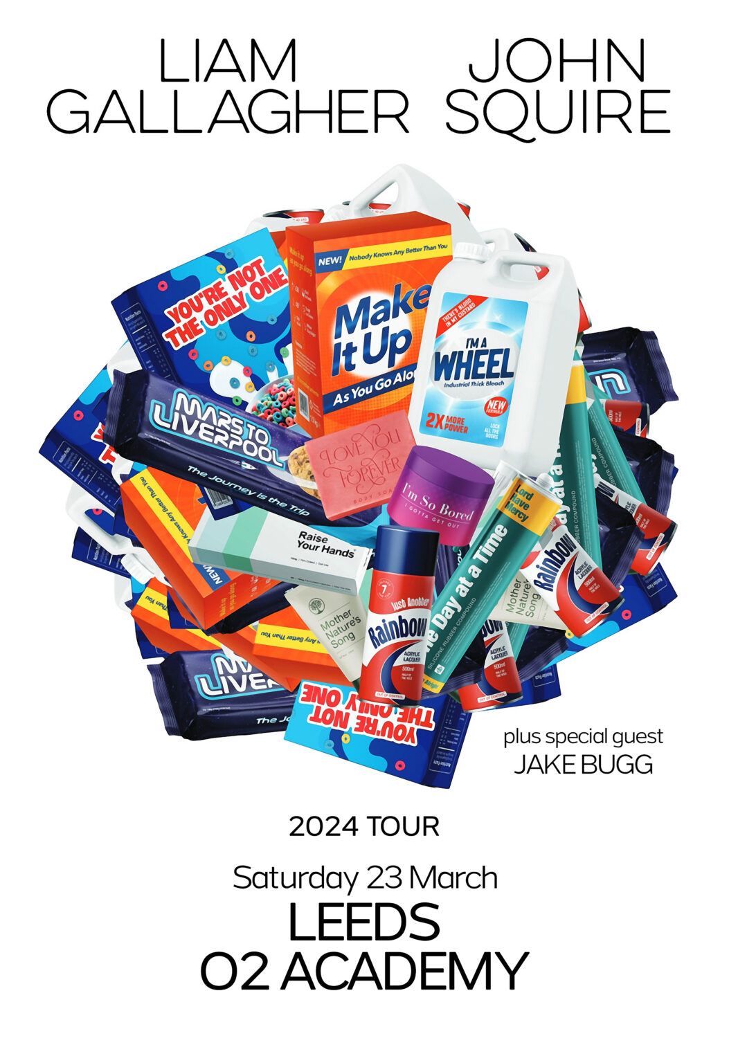 LIAM GALLAGHER & JOHN SQUIRE 2024 Tour: LEEDS Poster