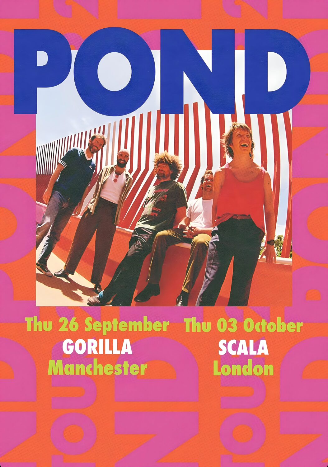 POND (band) Neon River - Paint Me Silver 2024 UK Tour Poster