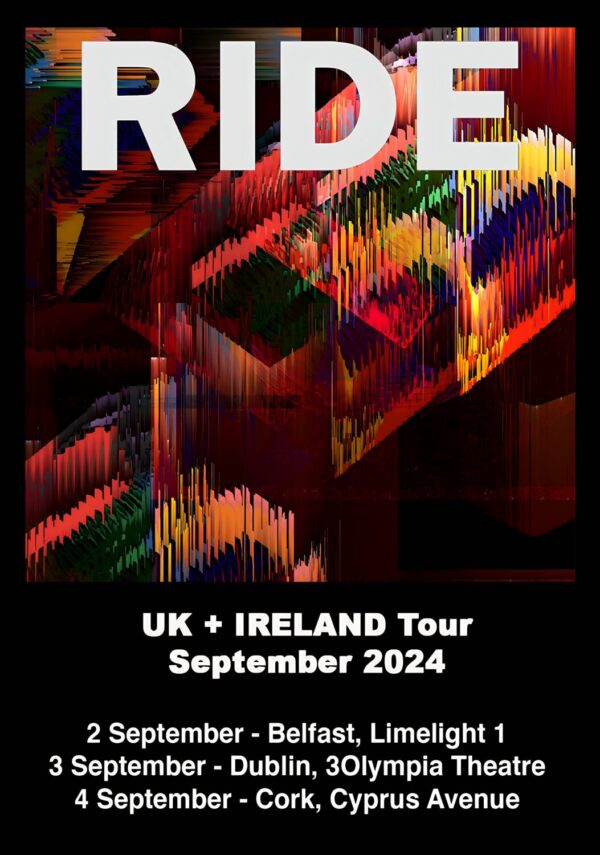 RIDE (band) Interplay 2024 Ireland Irish Tour Poster