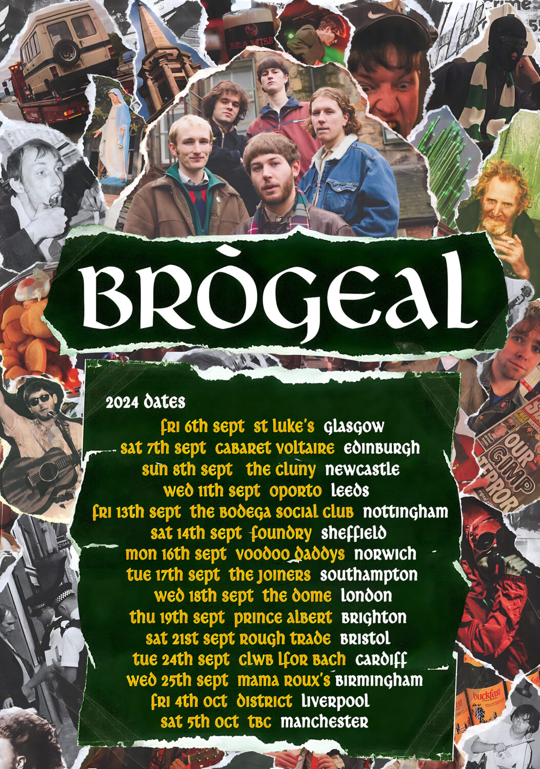 BRÒGEAL (band) Fly Away 2024 UK Tour Poster
