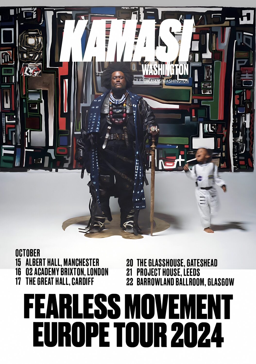 KAMASI WASHINGTON Fearless Movement 2024 UK Tour Poster