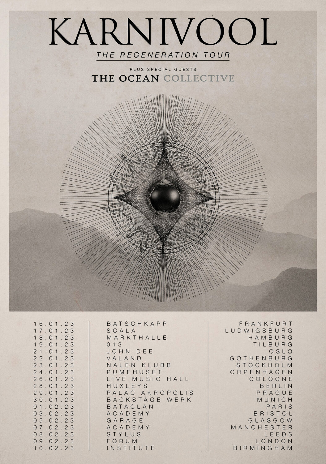 KARNIVOOL The Regeneration 2023 UK & European Tour Poster